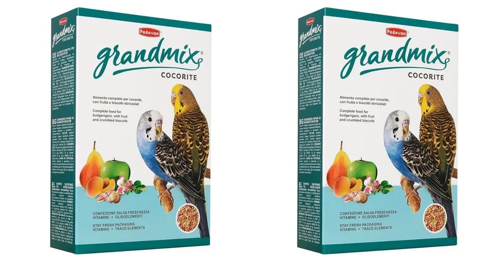 Padovan Корм Сухой для волнистых попугаев Grandmix Сocorite, 400 г, 2 шт
