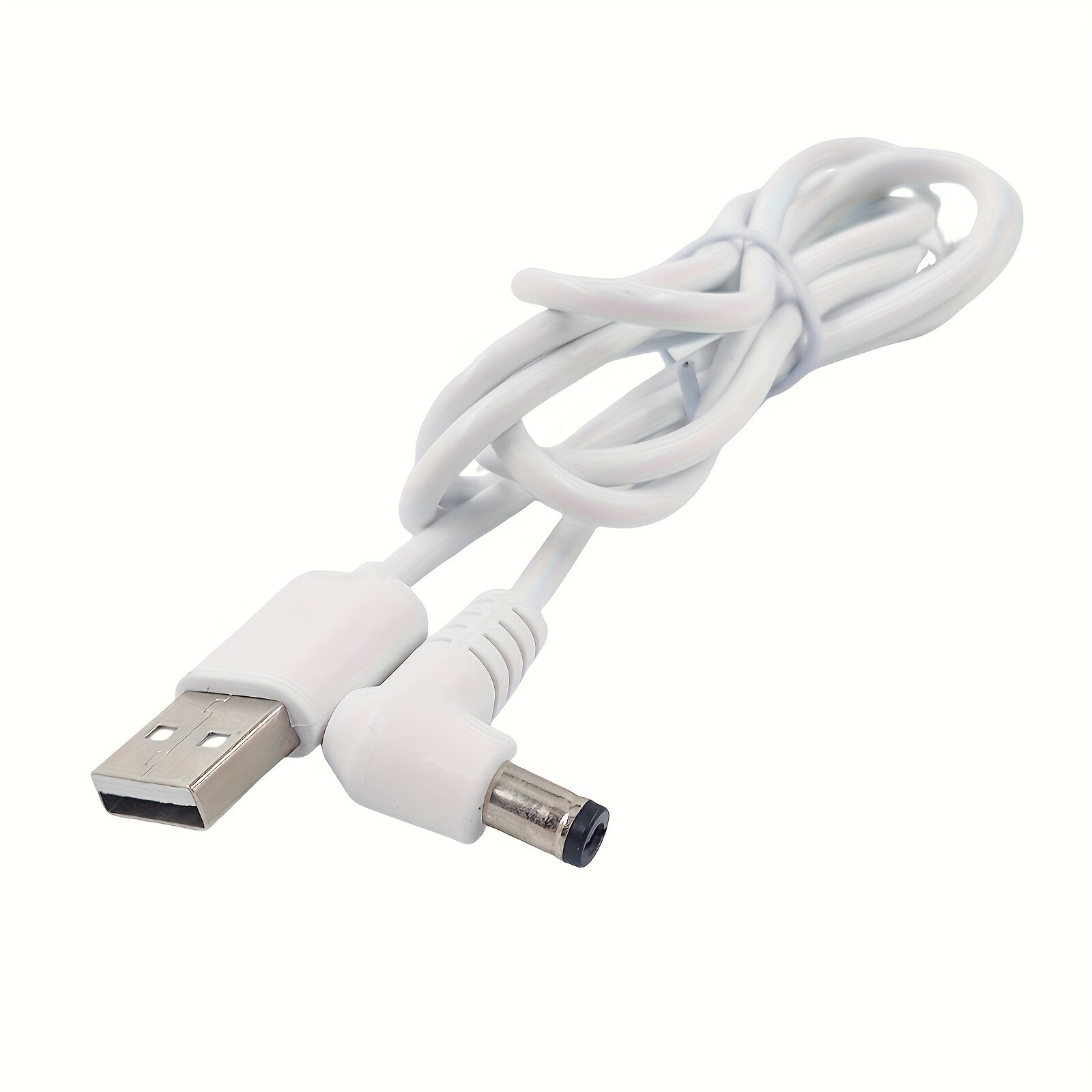 Кабель питания USB 2.0 A (штекер) - DC 5.5x2.1 мм 5V, белый, 1.2 м, 1 шт.