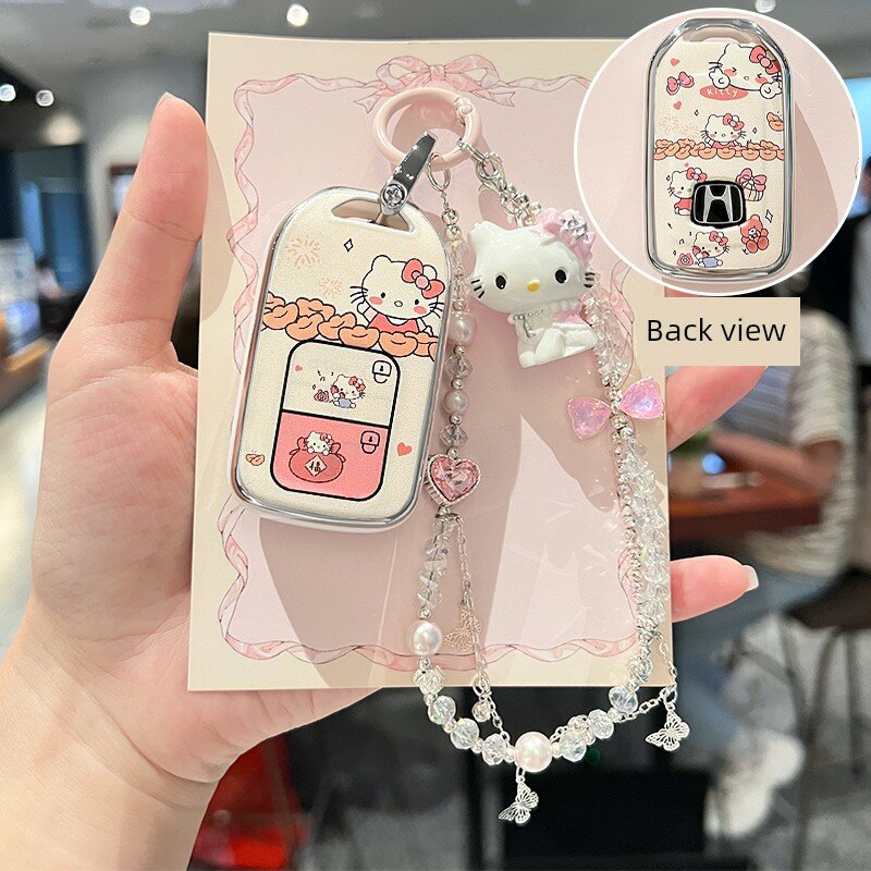 Защитный чехол для ключей Hello Kitty с двойной цепочкой 2-ключевой стартовый для Honda