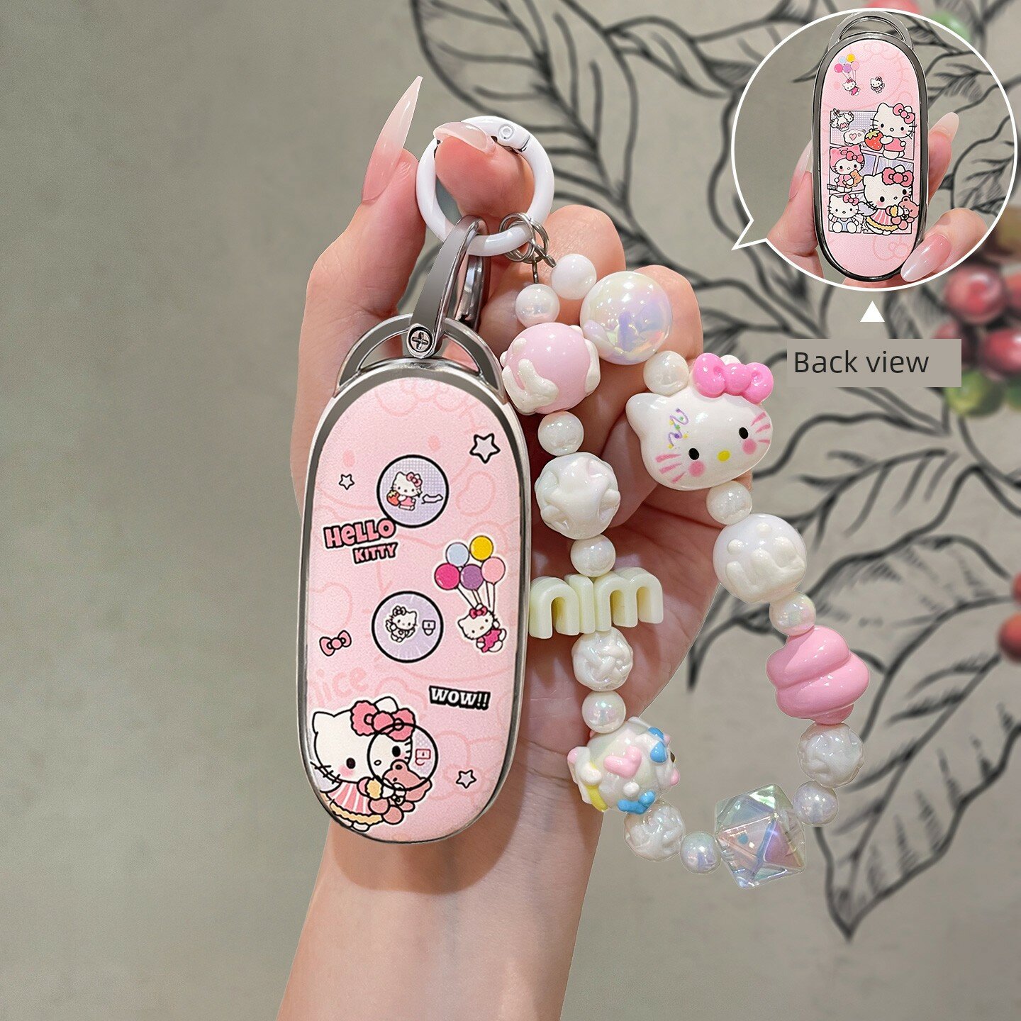Браслет Hello Kitty с котиком и бусинами, для ключей, 2025 новый дизайн, котик-тематический аксессуар, декоративная