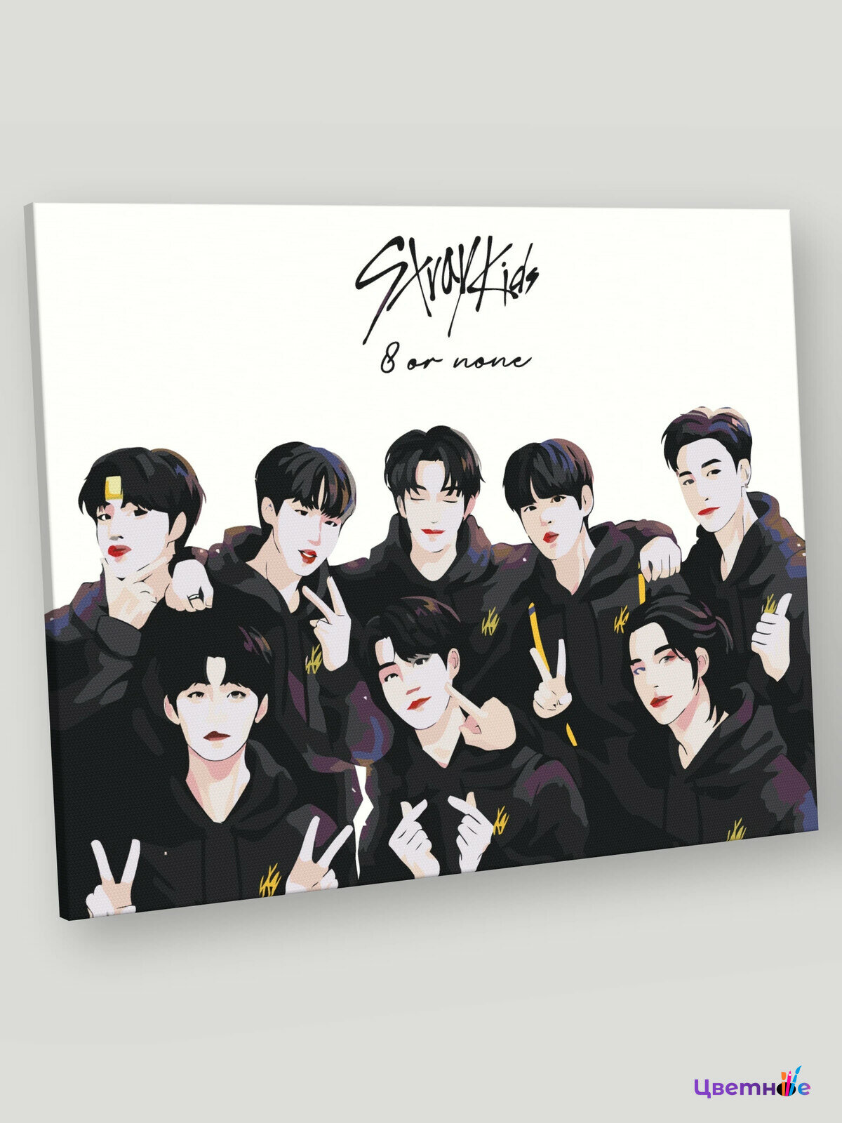 Картина по номерам на холсте с подрамником "Stray Kids Стрей Кидс KPOP кпоп: Аниме" Раскраска 40x50 см, Музыка
