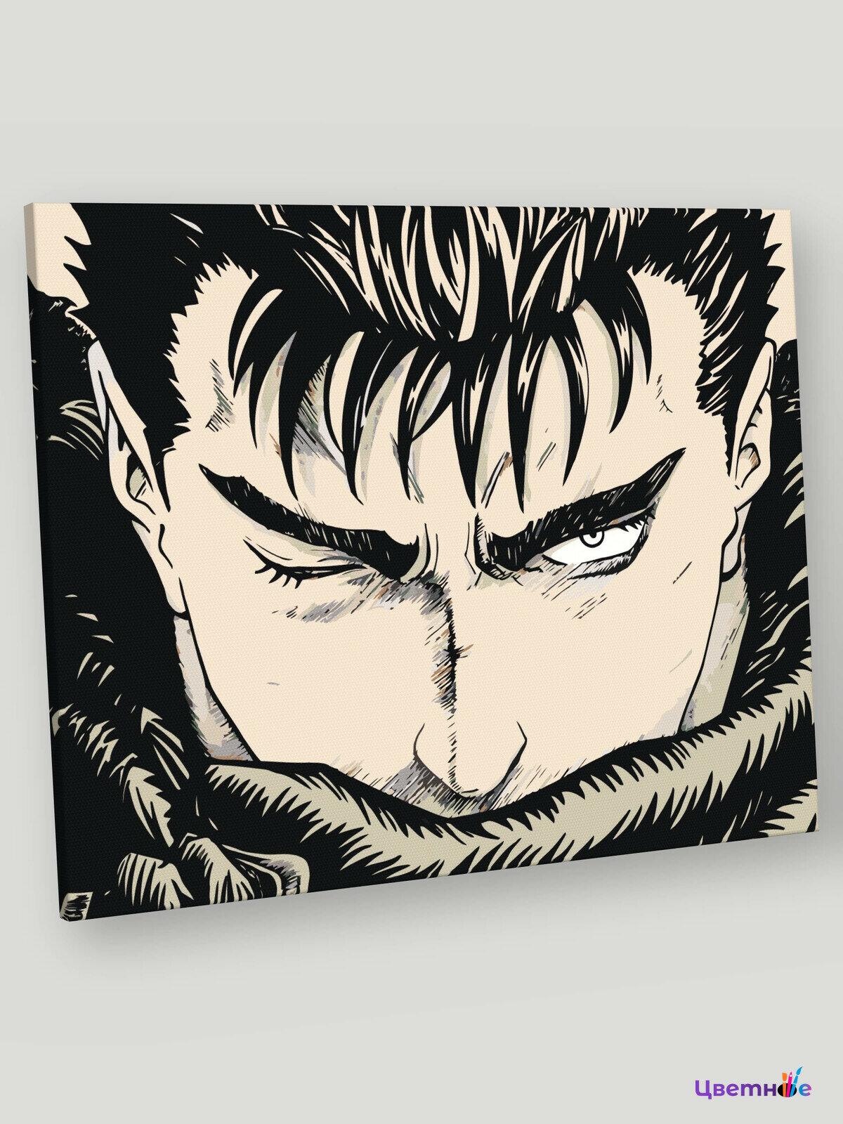 Картина по номерам на холсте с подрамником "Берсерк Berserk манга аниме: Гатс" Раскраска 40x50 см, Фэнтези Мужчина