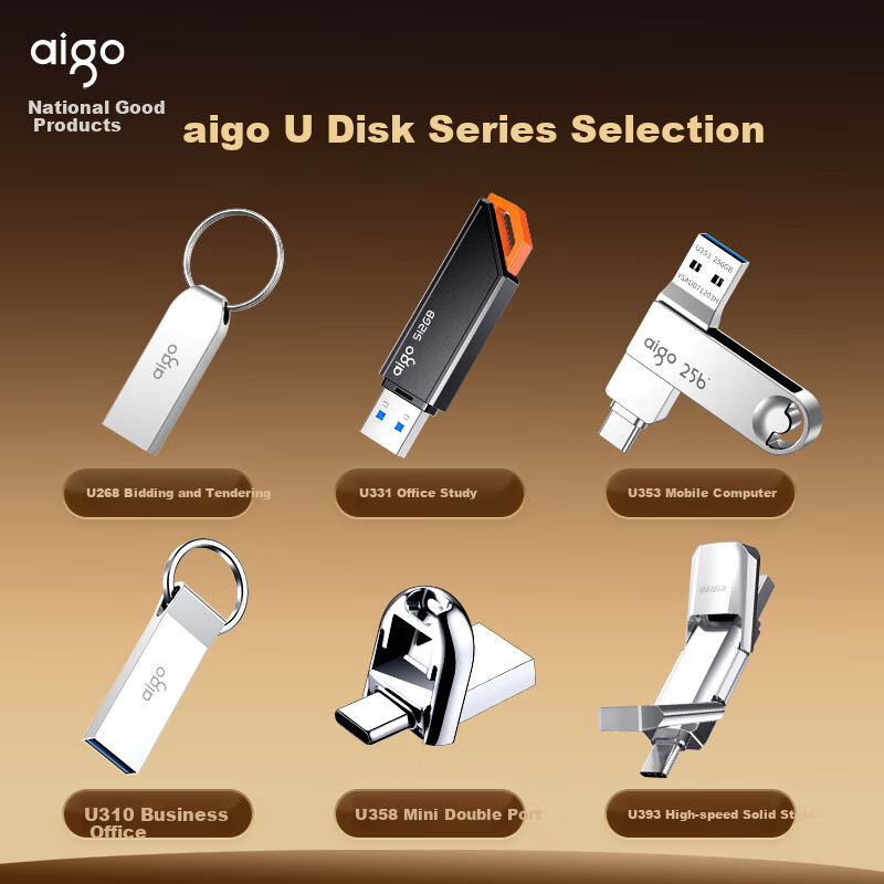 Aigo 16GB USB2.0 Металлический Водонепроницаемый Флешка U268 Портативное Офисное Хранение Версия：2.0 Классическая