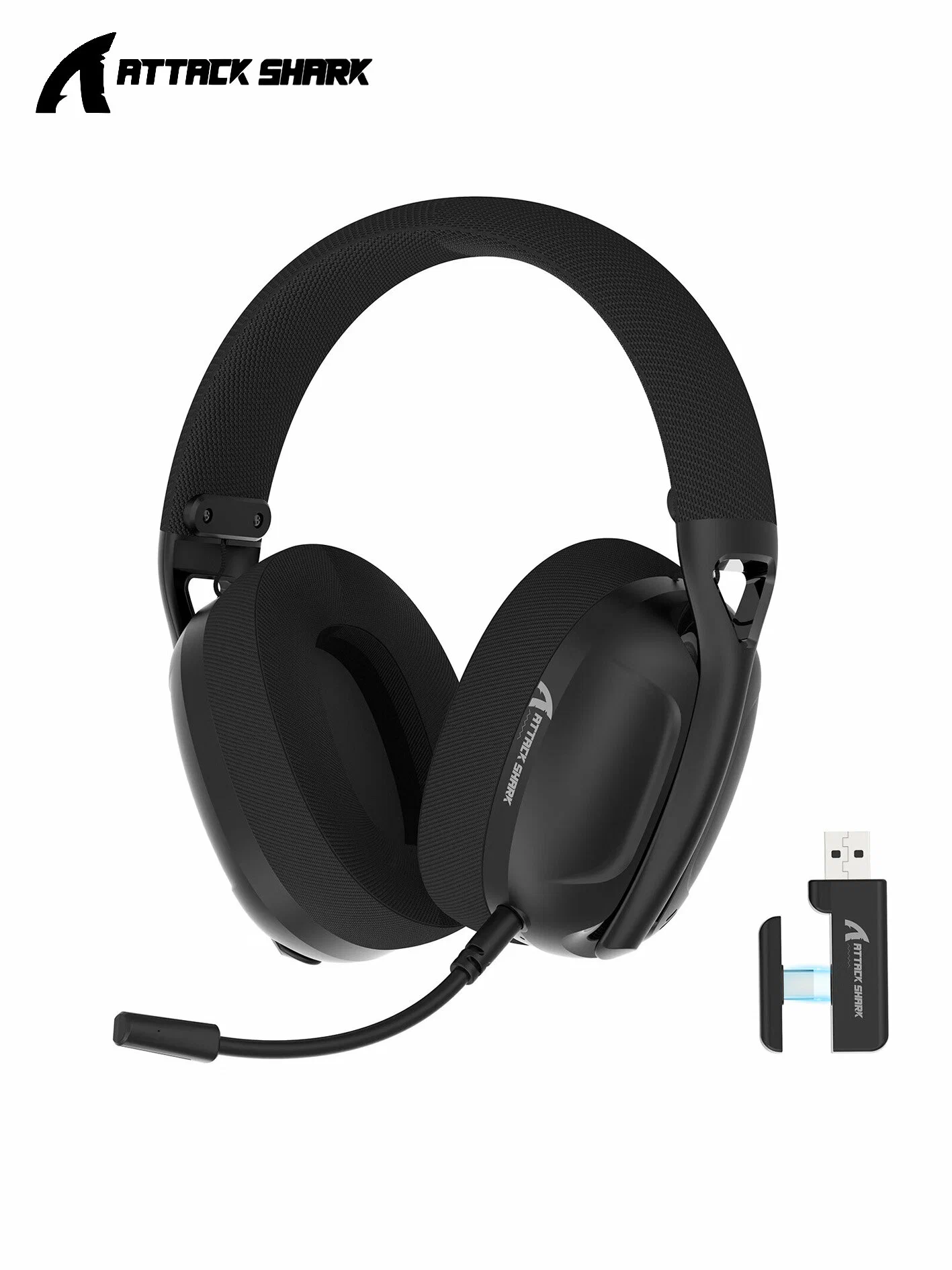 ATTACK SHARK L80PRO Беспроводная игровая гарнитура, 3 режима (2.4G/Bluetooth/3.5мм), 203г, 20мс задержка, 40мм динамики