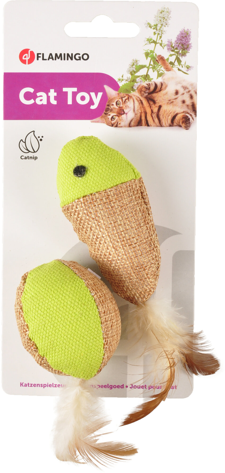 Ирушка для кошек Flamingo Cat Toy Рыбка + мячик, материал - текстиль