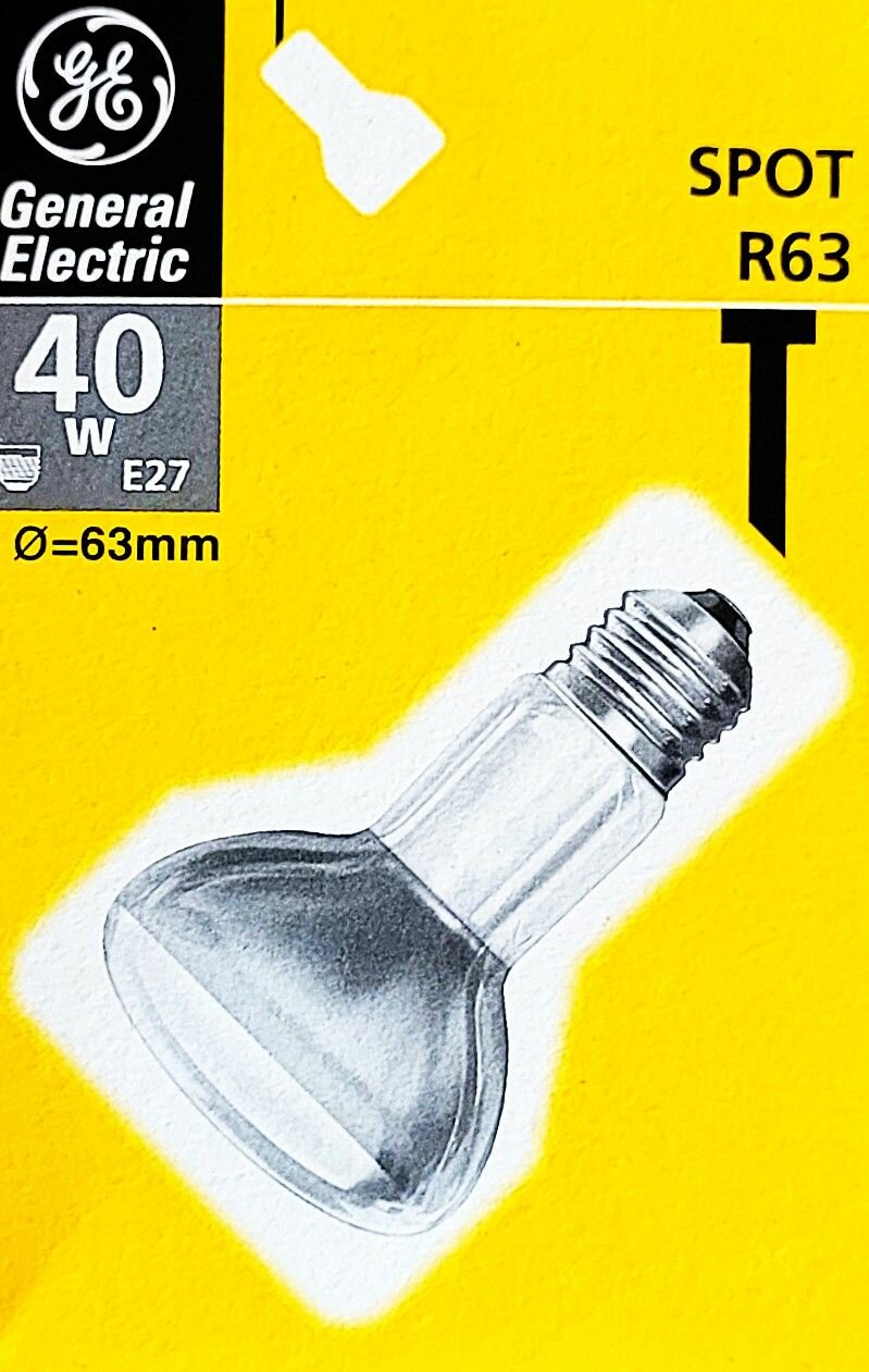 Лампа накаливания зеркальная R63 40ВТ цоколь E27 General Electric SPOT