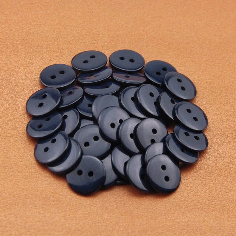 Пуговицы из смолы 20 шт, 1/1.5/2 см, 2-отверстия 1.25cm, Синий, dark blue