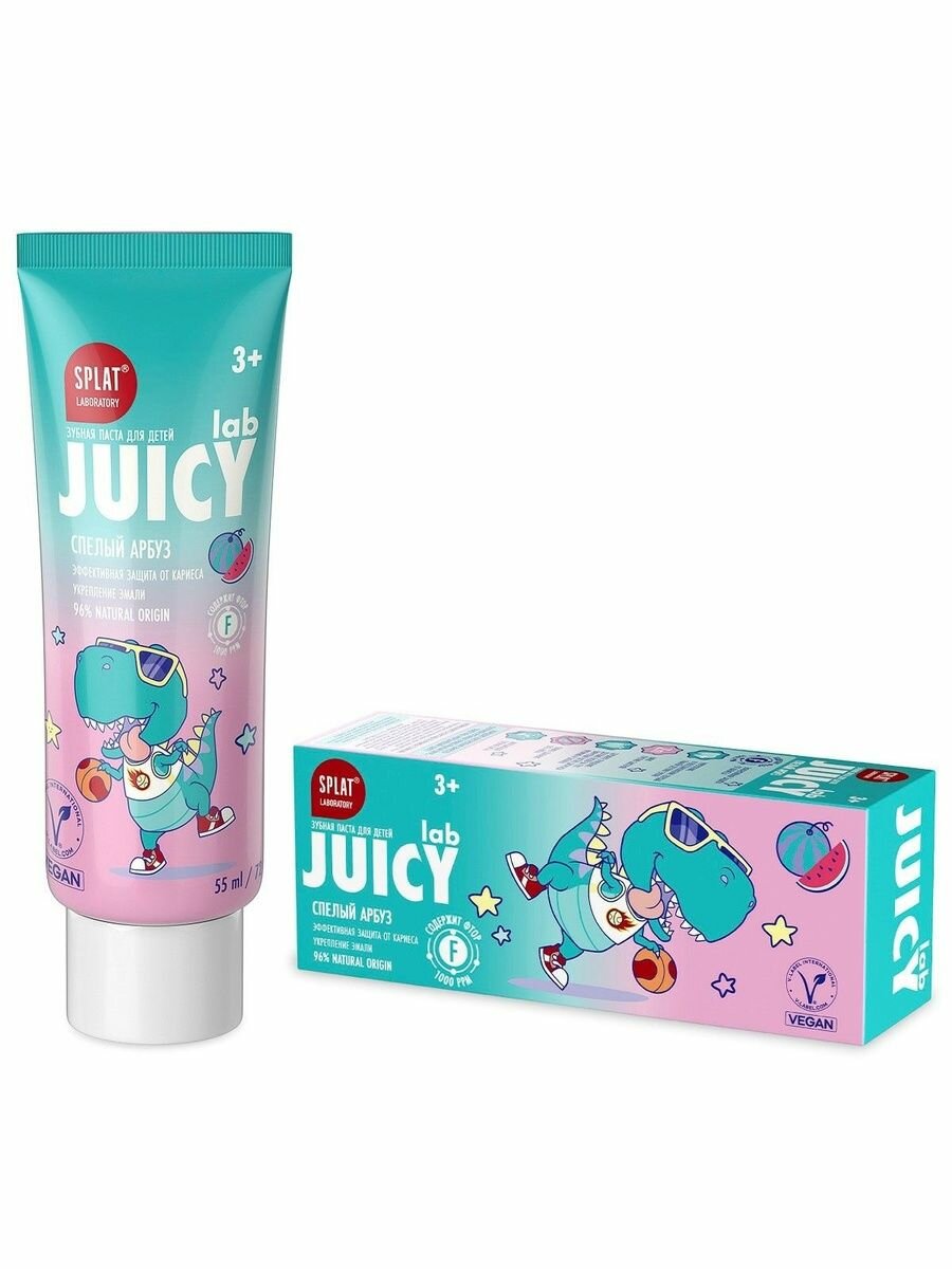 Splat Зубная паста детская Juicy Lab Спелый арбуз 6+, 55мл