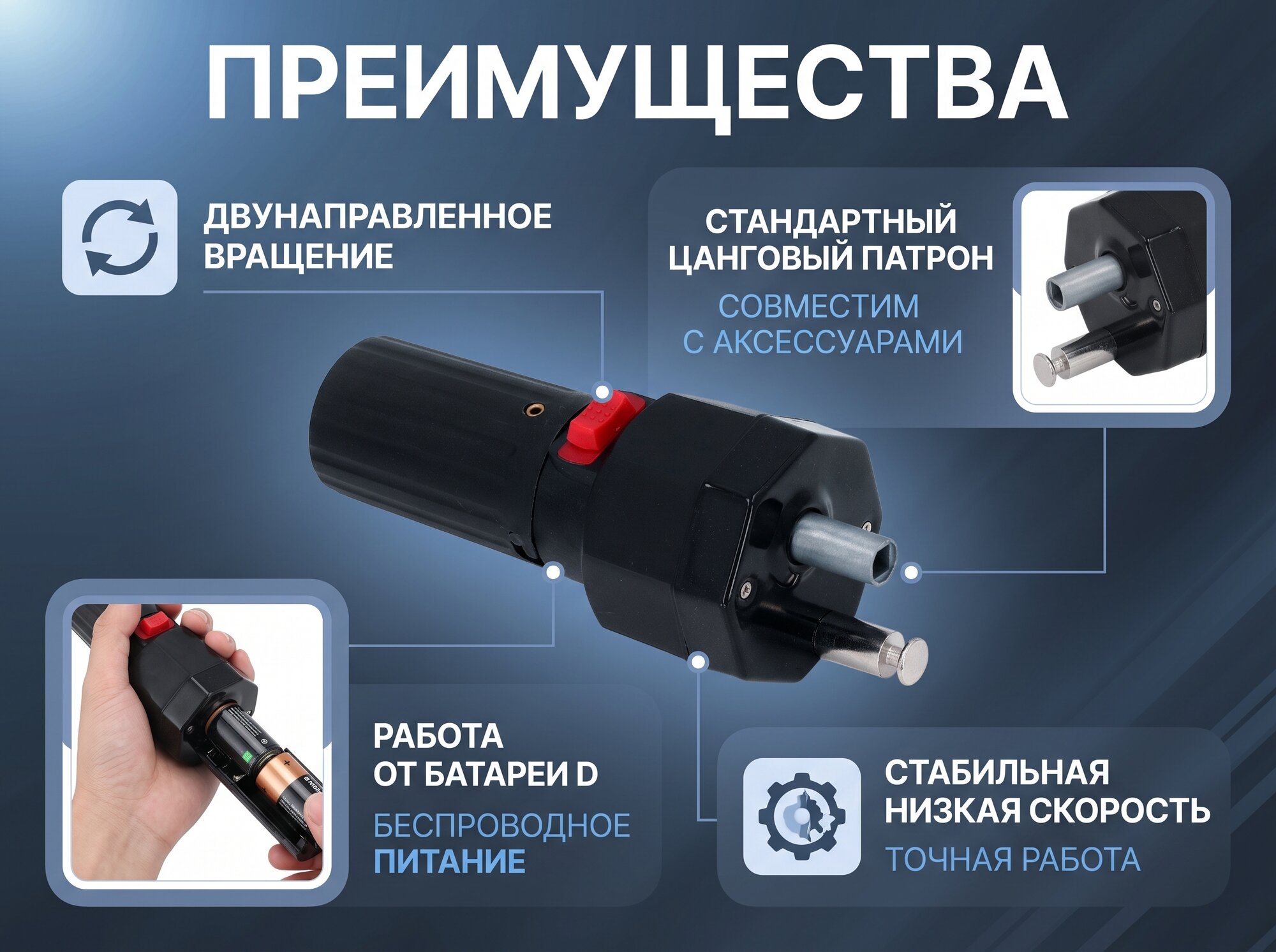 Мотор-вертел для барбекю FD601A, 1.5V батарейки, тихий, 16 кг, для кемпинга и пикника