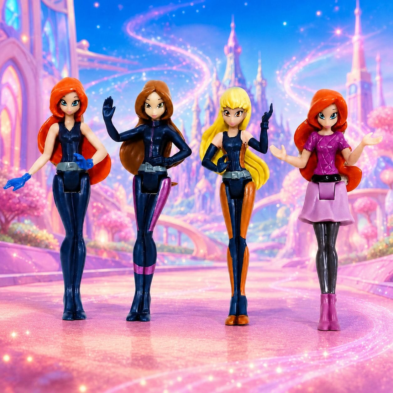 Набор фигурок Winx Club Magic Power, 4 коллекционные мини-фигурки Винкс, серия Spy / Talent, 2017 миниатюры Винкс Spy Talent
