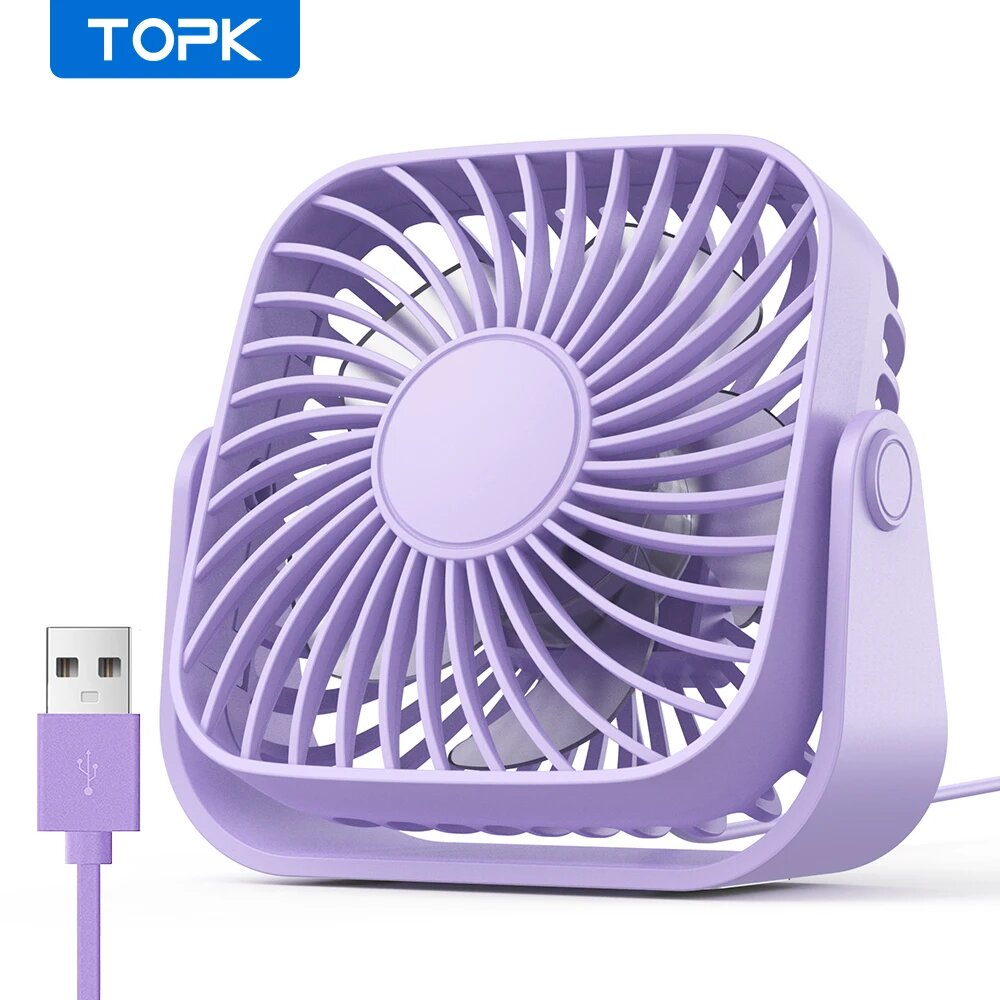 Портативный вентилятор TOPK 4 дюйма, Purple