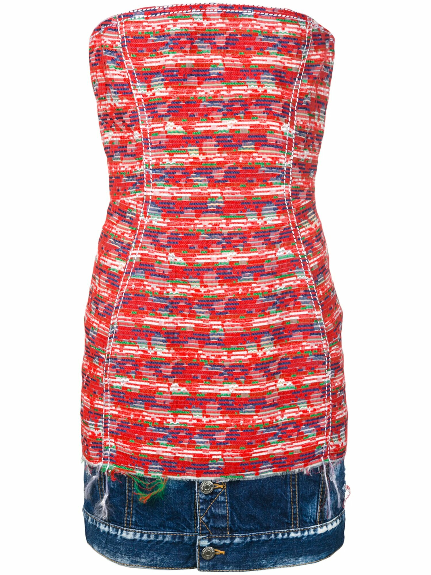 Платье DSQUARED2 Fitted dress with denim hem