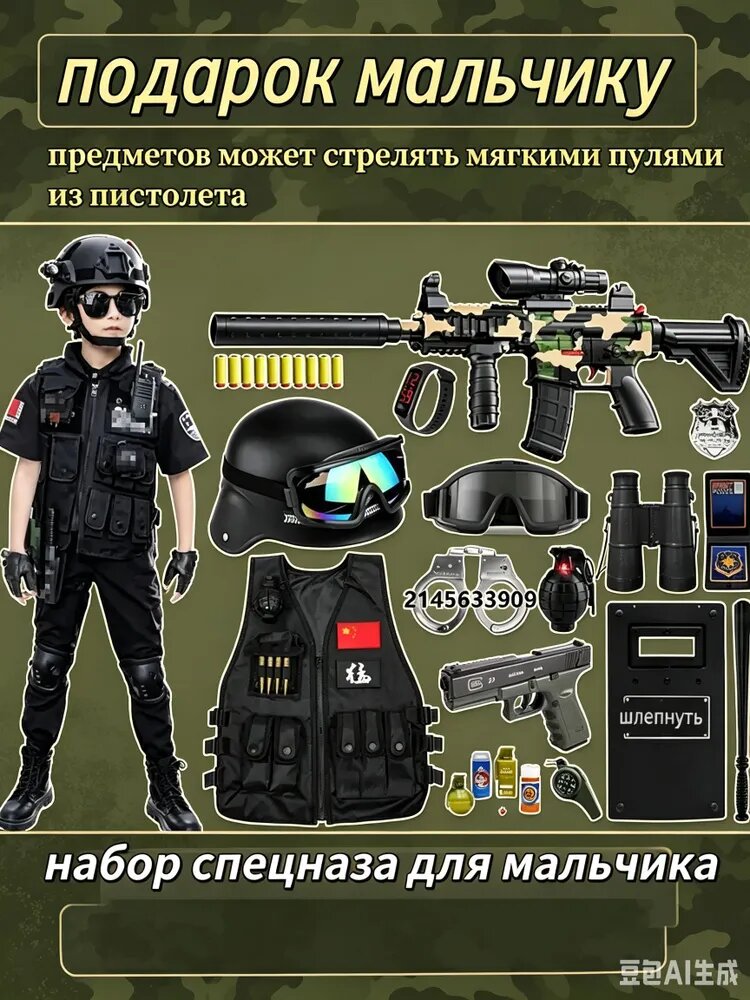 Детский набор игрушек для мальчиков, военная форма, настоящая верхняя одежда, камуфляж, трехуровневая броня спецназа, маленькое полицейское оборудование