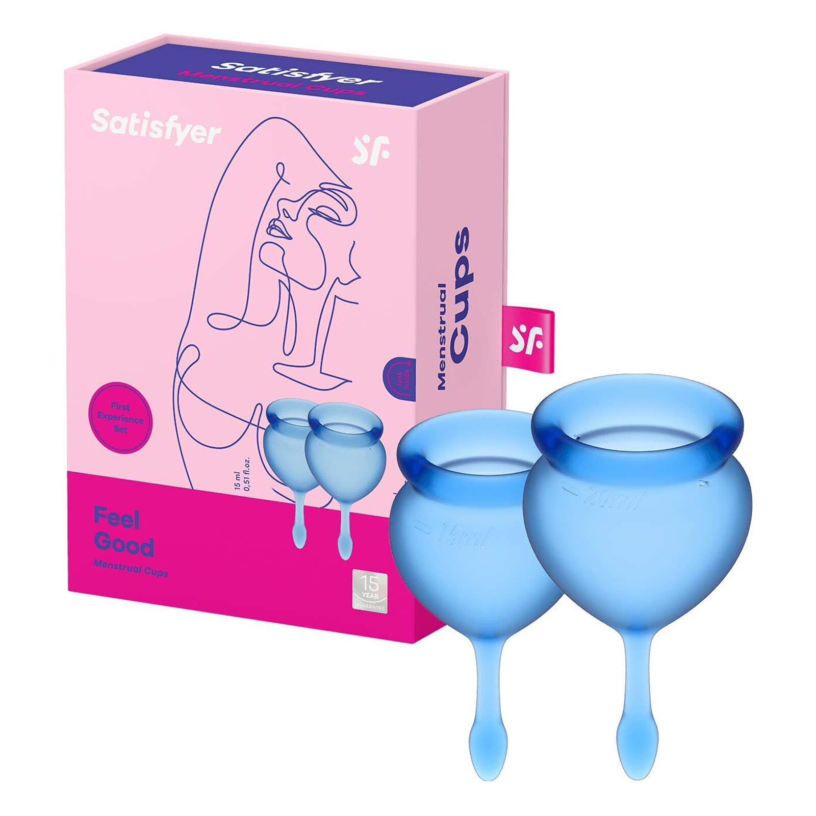 Satisfyer Feel Good Menstrual Cup, темно-синий Набор менструальных чаш, 15 и 20 мл