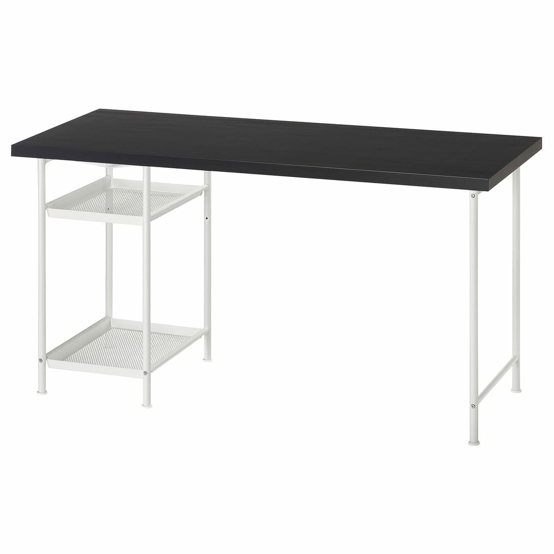 Письменный стол IKEA LAGKAPTEN / SP ND, черно-коричневый/белый, 140x60 см 295.636.74