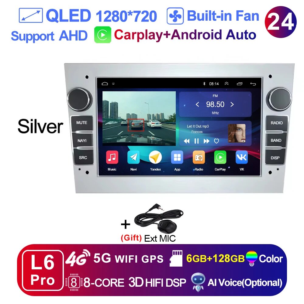 Автомагнитола Android 14 Carplay Opel L6 Pro (6-128GB)