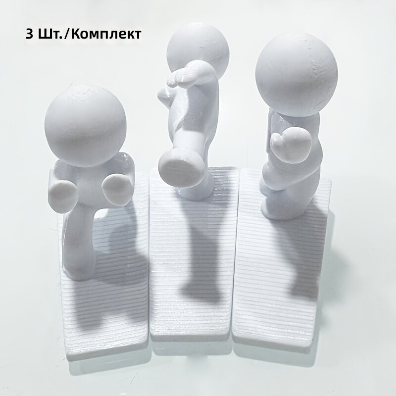 Упоры для дверей комплект из 3 шт декоративные с 3D-печатью гибкие с нескользящим основанием