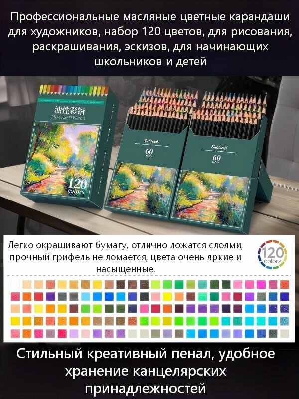 Набор карандашей, вид карандаша: Цветной, 120 шт. цветные карандаши 120 штук