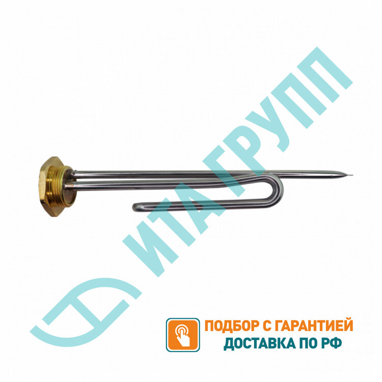 ТЭН 1,5кВт (1500Вт) RCT, резьбовой 42 мм для Ariston, De Luxe, Real, Thermex, под анод М6, 40315