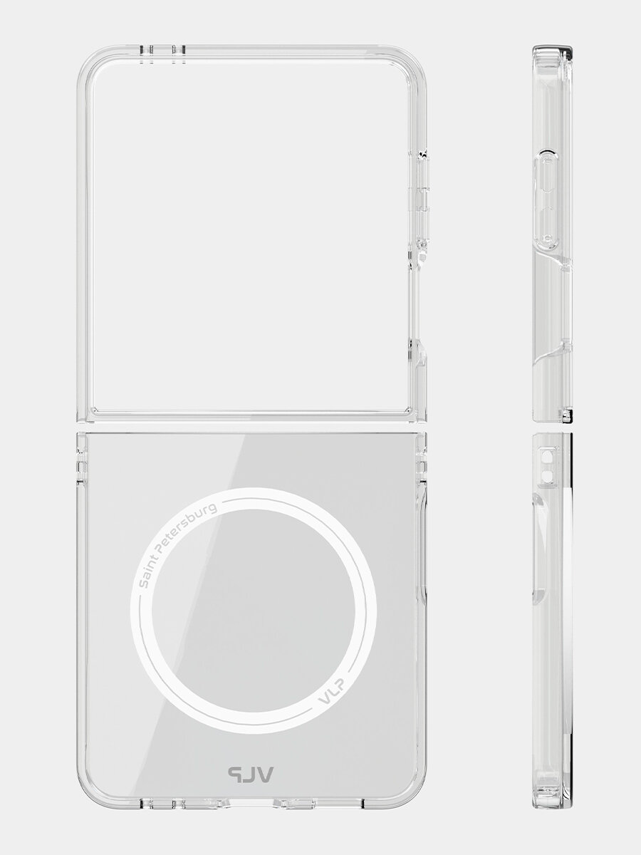 Чехол-накладка VLP Puro Case с MagSafe для Samsung Galaxy Z Flip 8, прозрачный