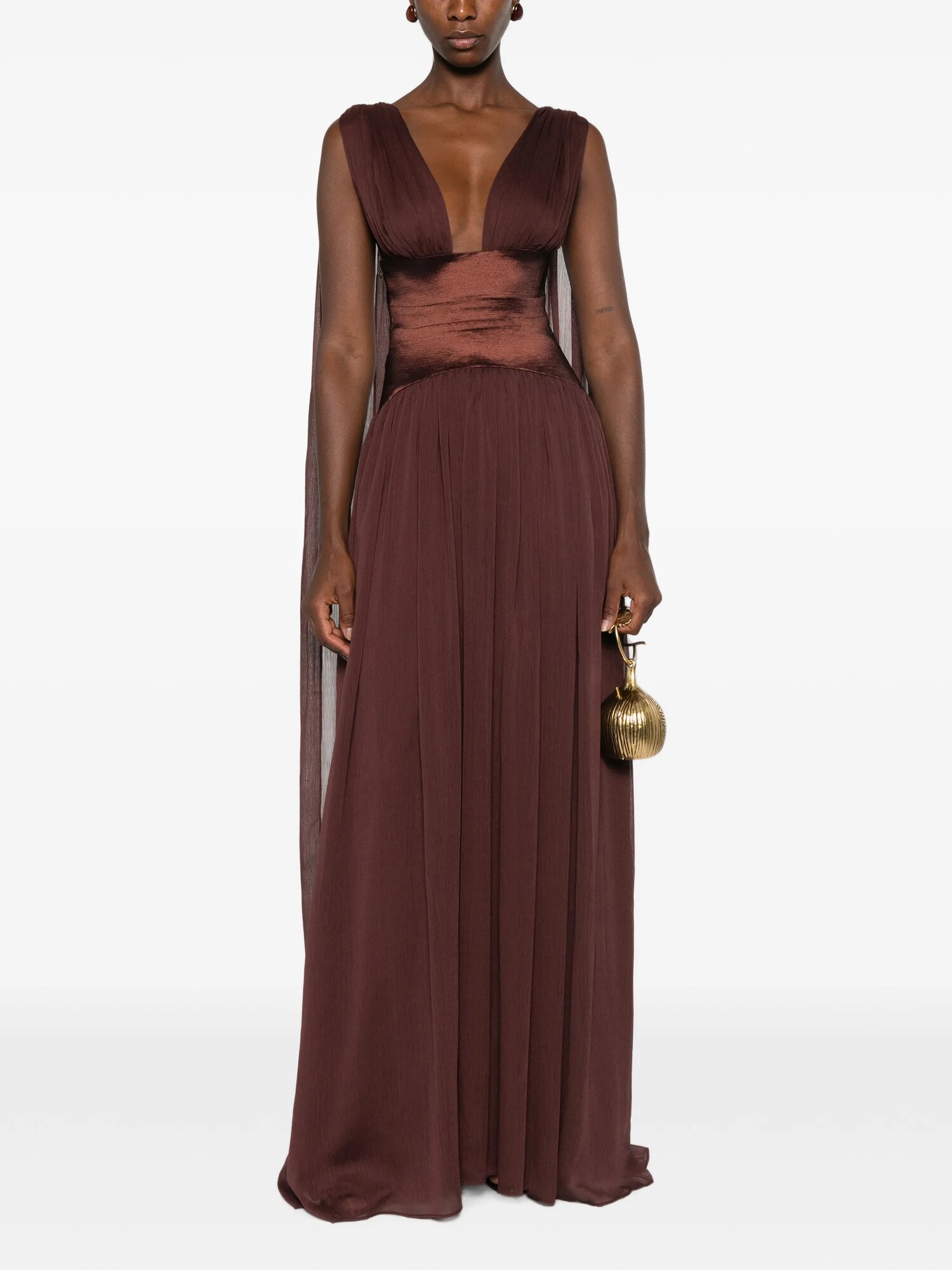 Платье ARCINA ORI Ramona draped-panel maxi dress, размер 42 — фото 1