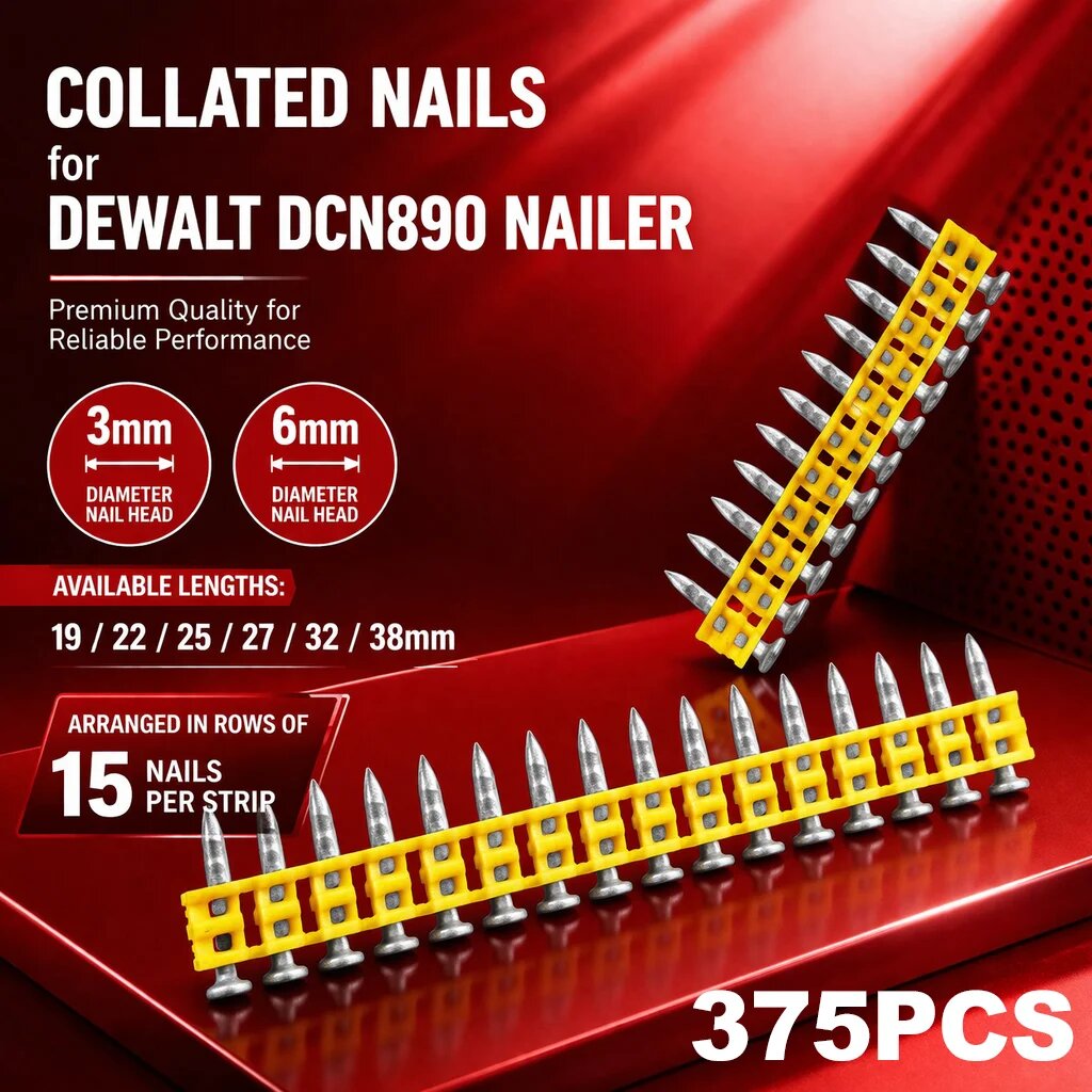 Пластиковые гвозди DCN890 для DeWalt 3 мм, желтые, 19-38 мм 22mm