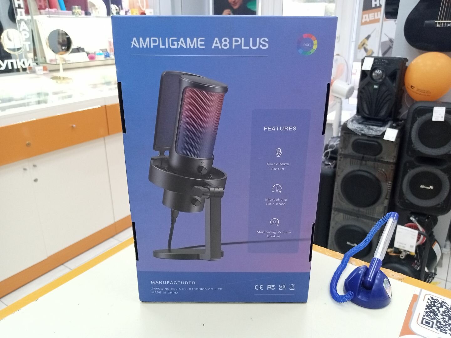 Микрофон Fifine Ampligame, A8, PLUS, USB, динамический, для компьютера Б/у уценка
