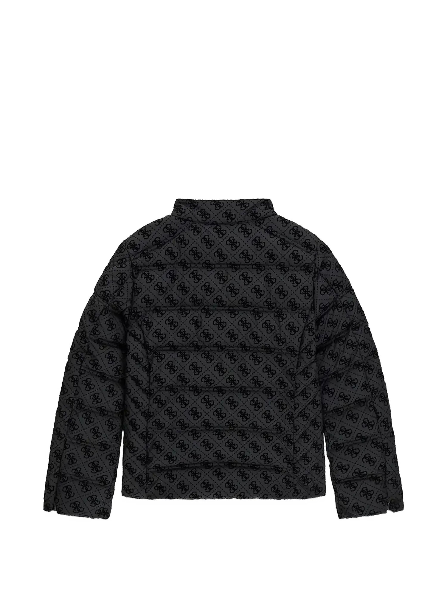 Куртка GUESS Logo-print quilted jacket, размер 8 лет, черный/серый металик — фото 1