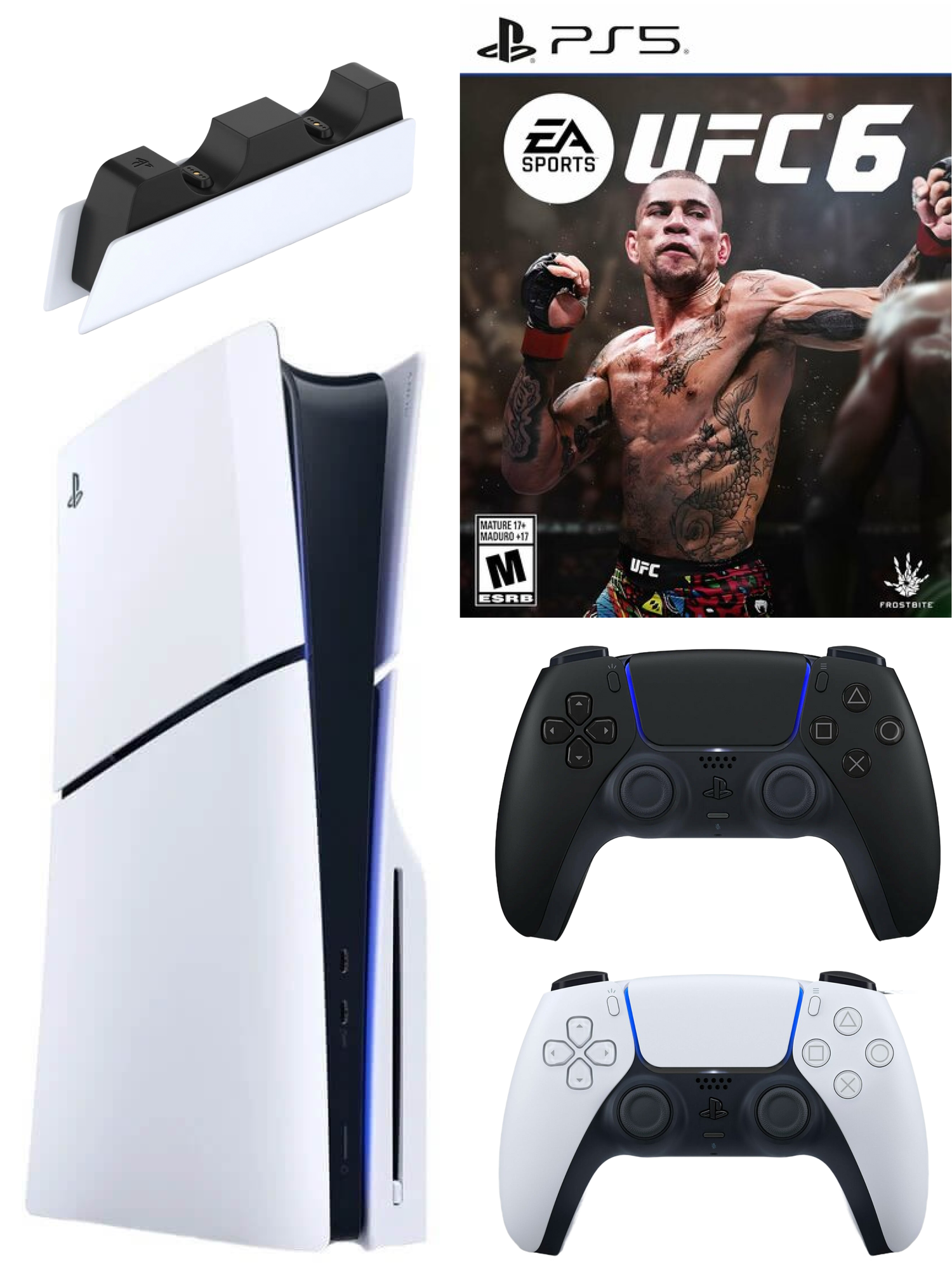 Игровая приставка Sony PS 5 Slim, 1ТБ(с дисководом)+2 геймпад+Зарядная станция+UFC 6(подробности в чате)