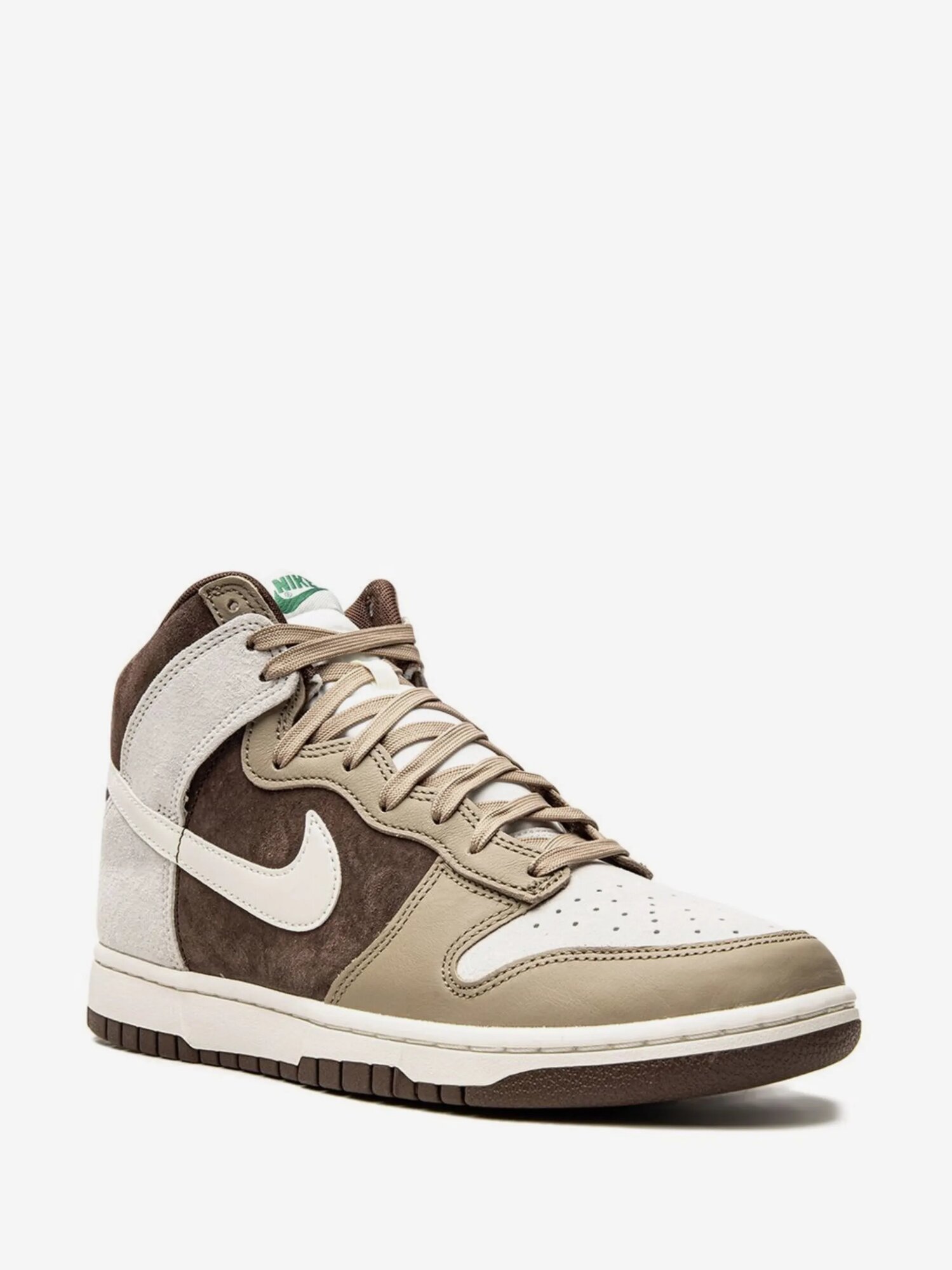 Кроссовки NIKE Dunk High Light Chocolate, размер 14.5 US, коричневый/серый/оранжевый — фото 1