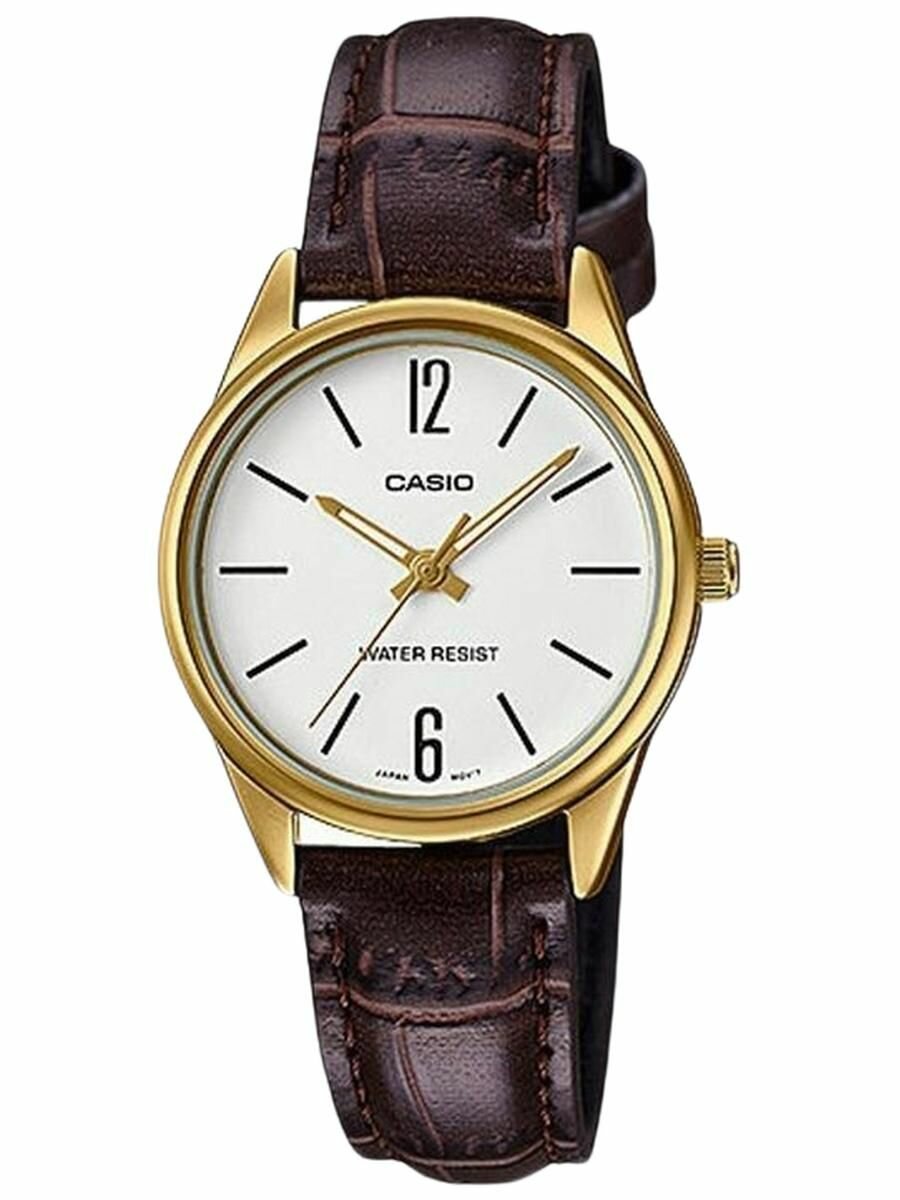 Наручные часы CASIO, коричневый, золотой, белый