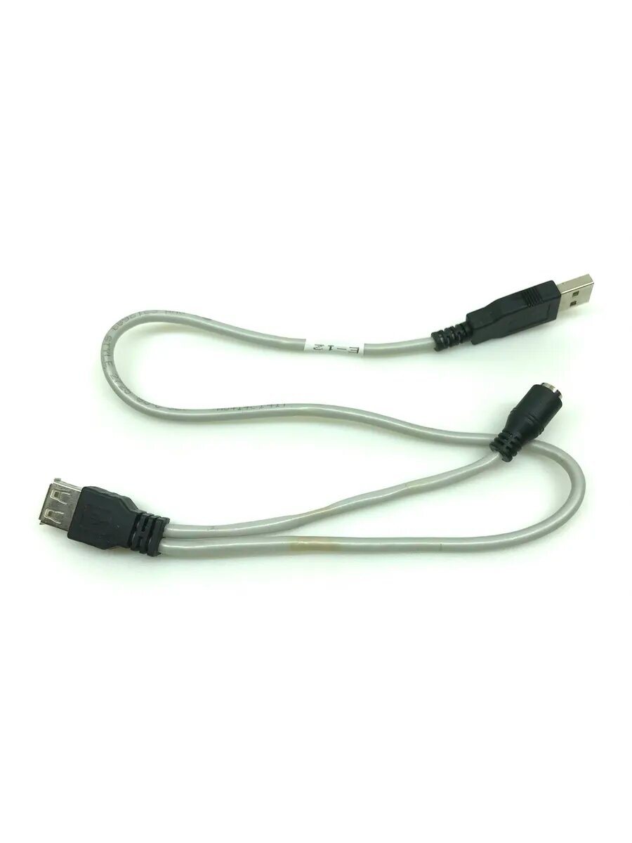Кабель USB гнездо - USB штекер + гнездо питания