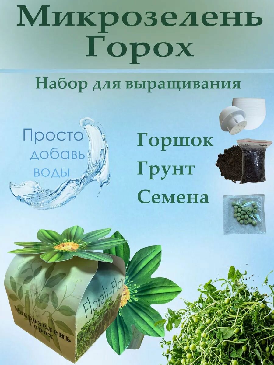 Набор для выращивания микрозелень Горох