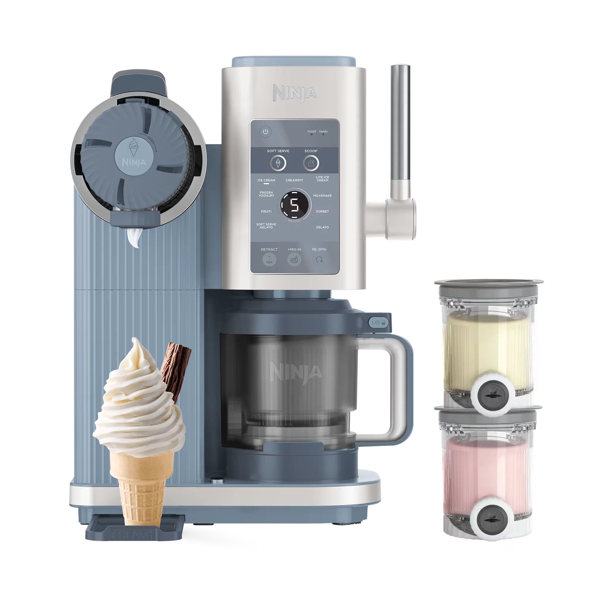 Мороженица Ninja Creami Swirl NC702EU, мощность 800Вт, чаша 0.5 л Синий