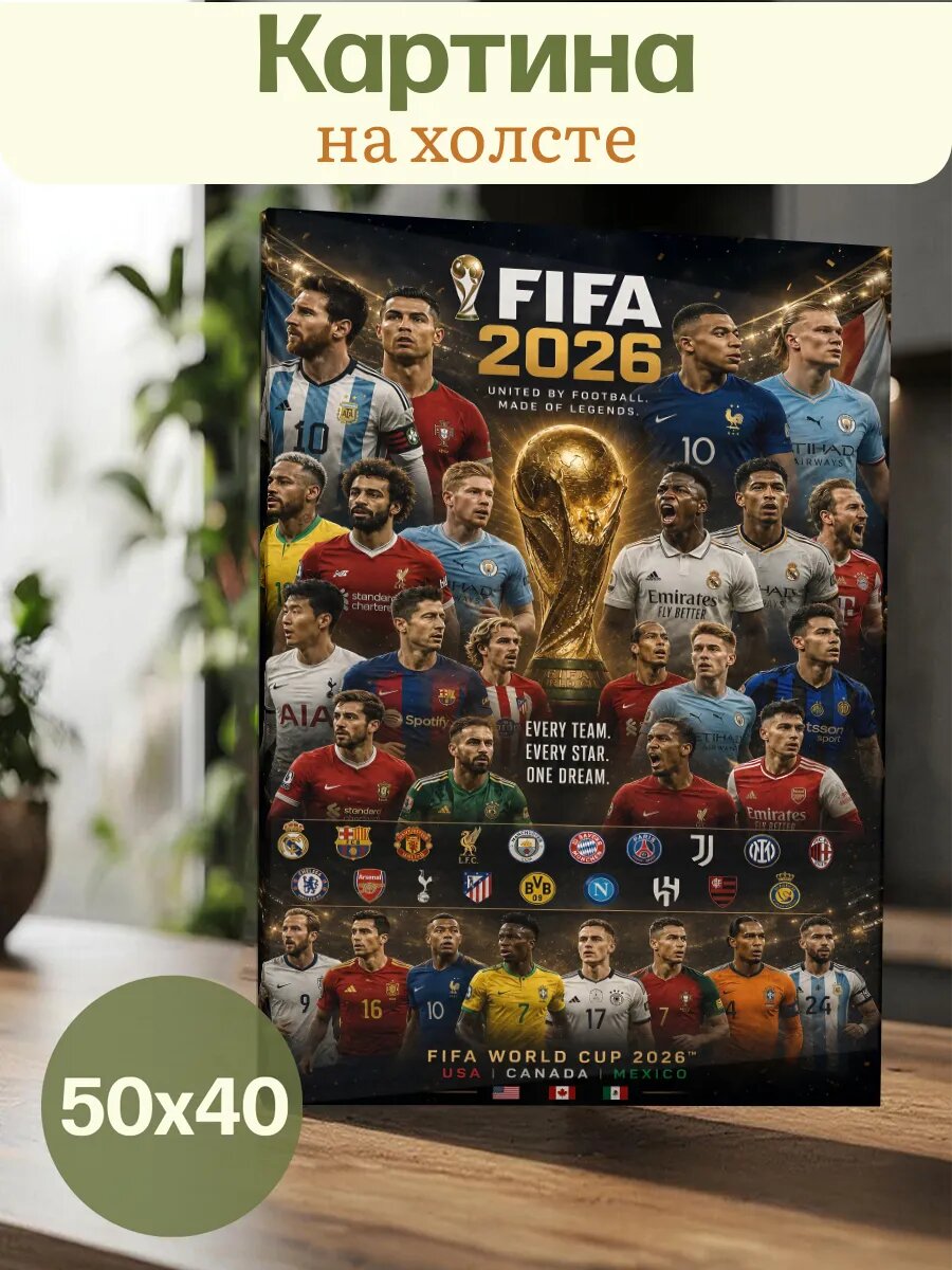 Картина 40х50 Фифа Чемпионат Мира По Футболу 2026 Эстетика