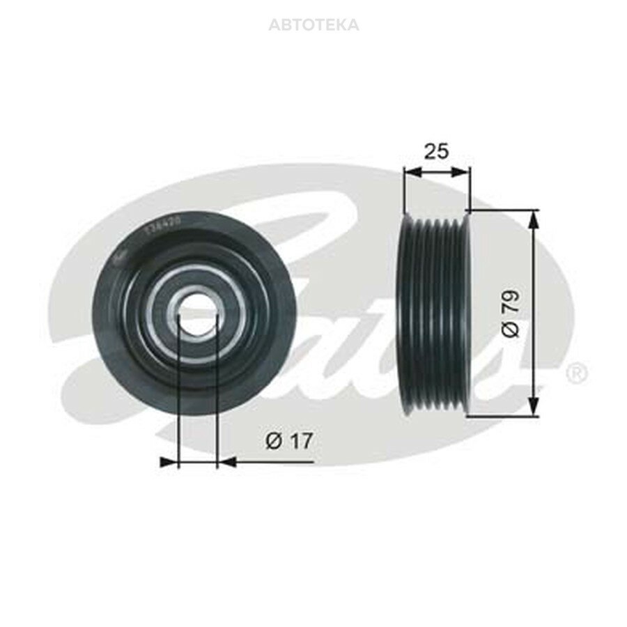 Ролик приводного ремня GATES T36420 MAZDA: 2/3 1.3i-1.6i ZJ07/ZY05/Z601/Z627 03-
