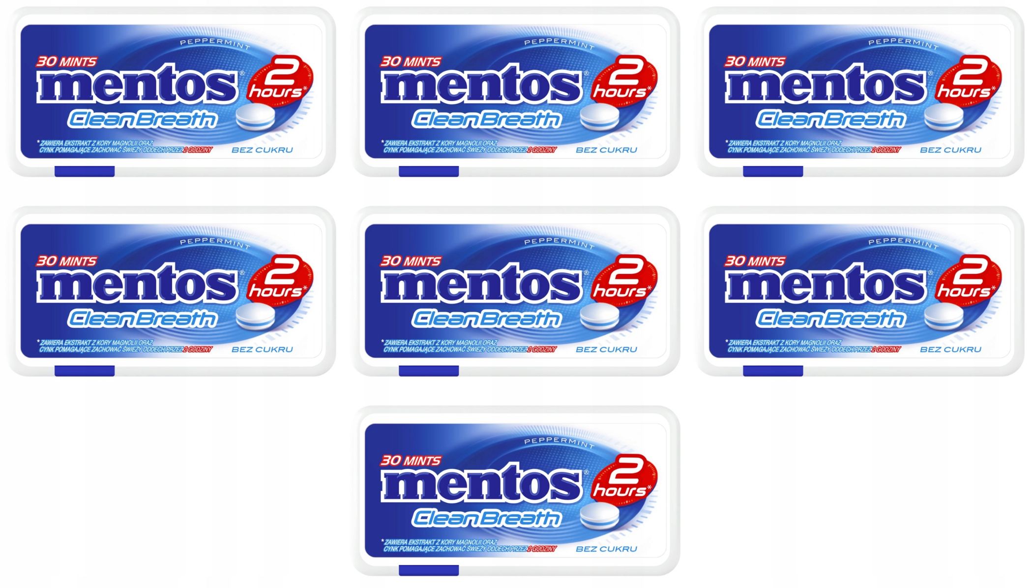 Леденцы Mentos Clean Breath со вкусом мяты, без сахара, 7х21 г - 5903815534690