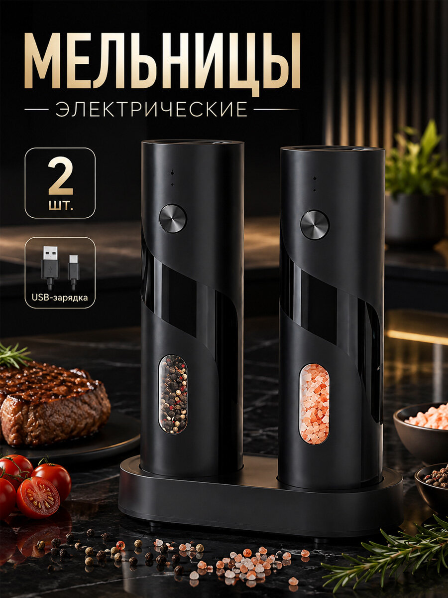 Мельница для перца / Электрическая мельница для специй, перцемолка