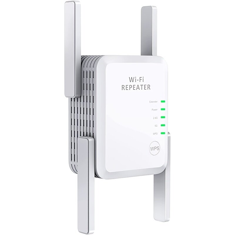 Усилитель сигнала Wi-Fi 1200 Мбит/с двухдиапазонный для дома, покрытие до 7000 кв. футов и 20 устройств, белый