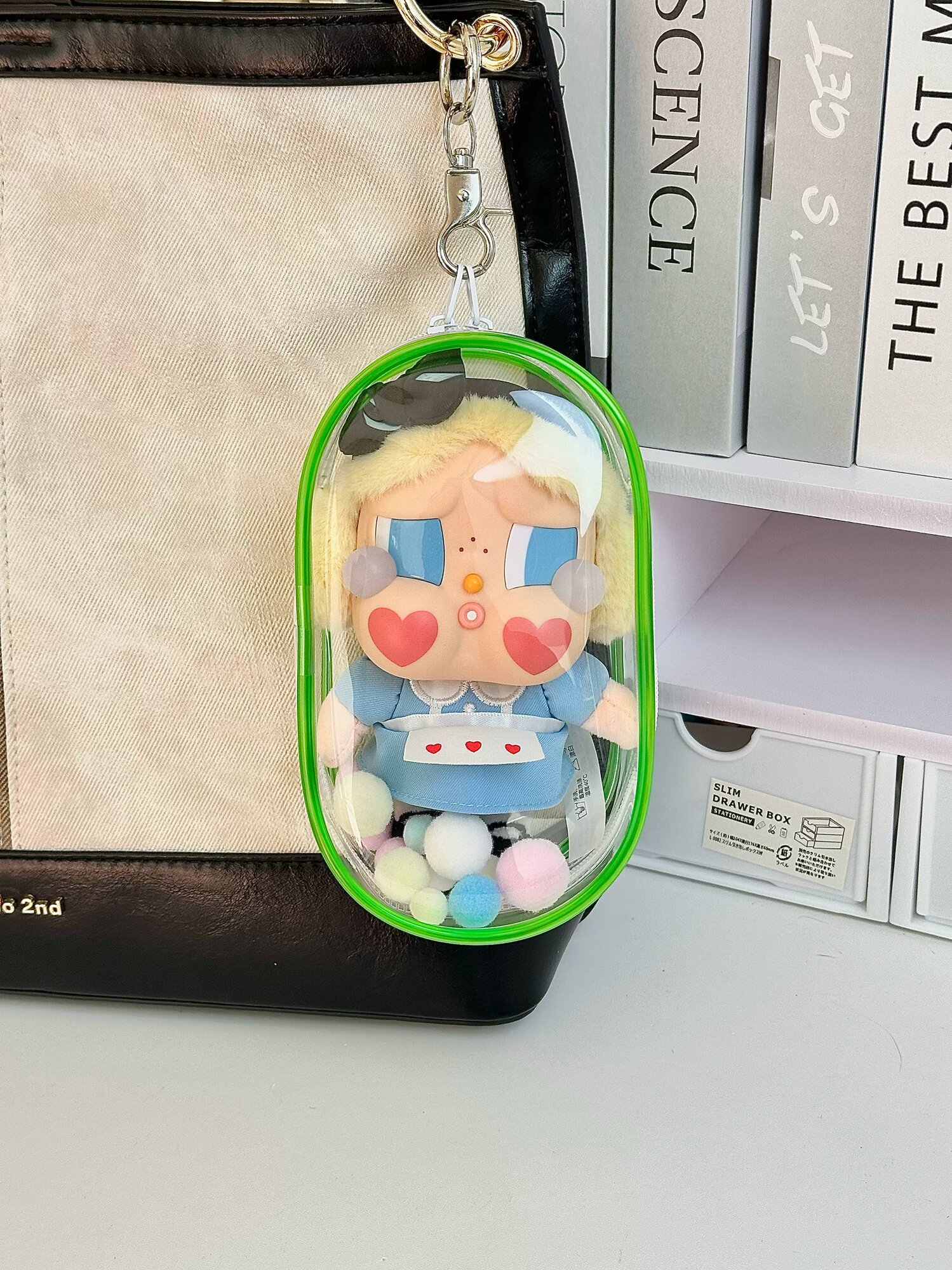 Зеленый чехол для кукол CRYBABY Tear Factory с силиконовой веревкой и пуговицей, пылезащитное хранение