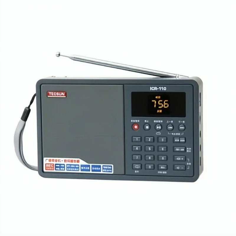 Магнитола TECSUN ICR110, серый, белый