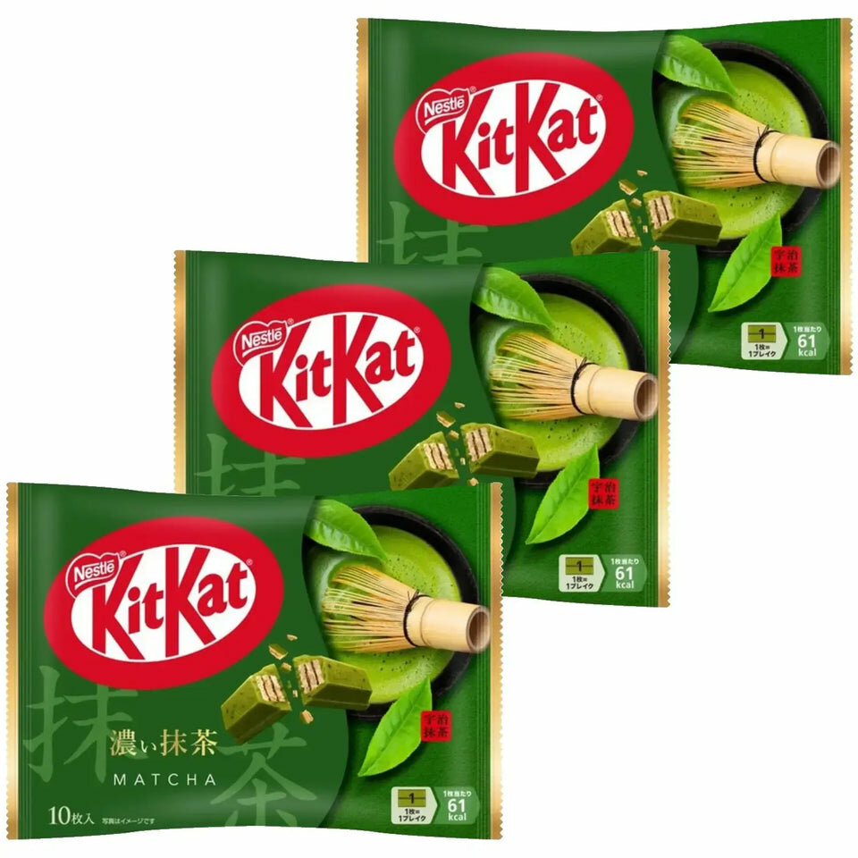 Японские батончики Nestle KitKat со вкусом зеленого чая матча, 3х10 шт - 4902201183031