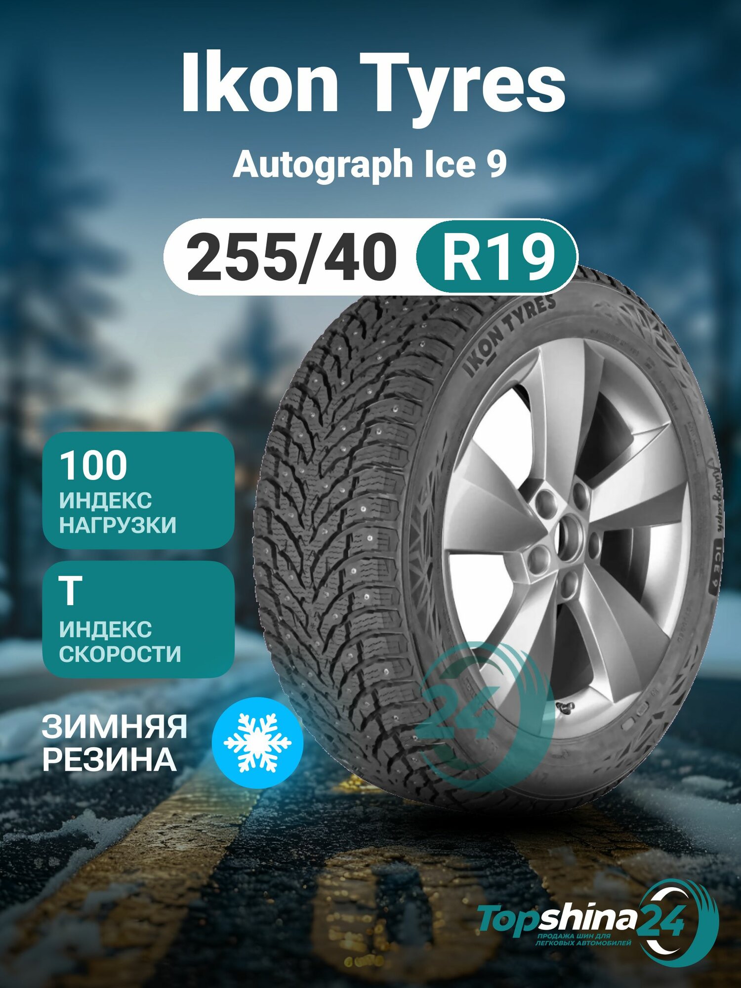 Шины зимние Ikon Tyres Autograph Ice 9 255/40 R19 T100 шип