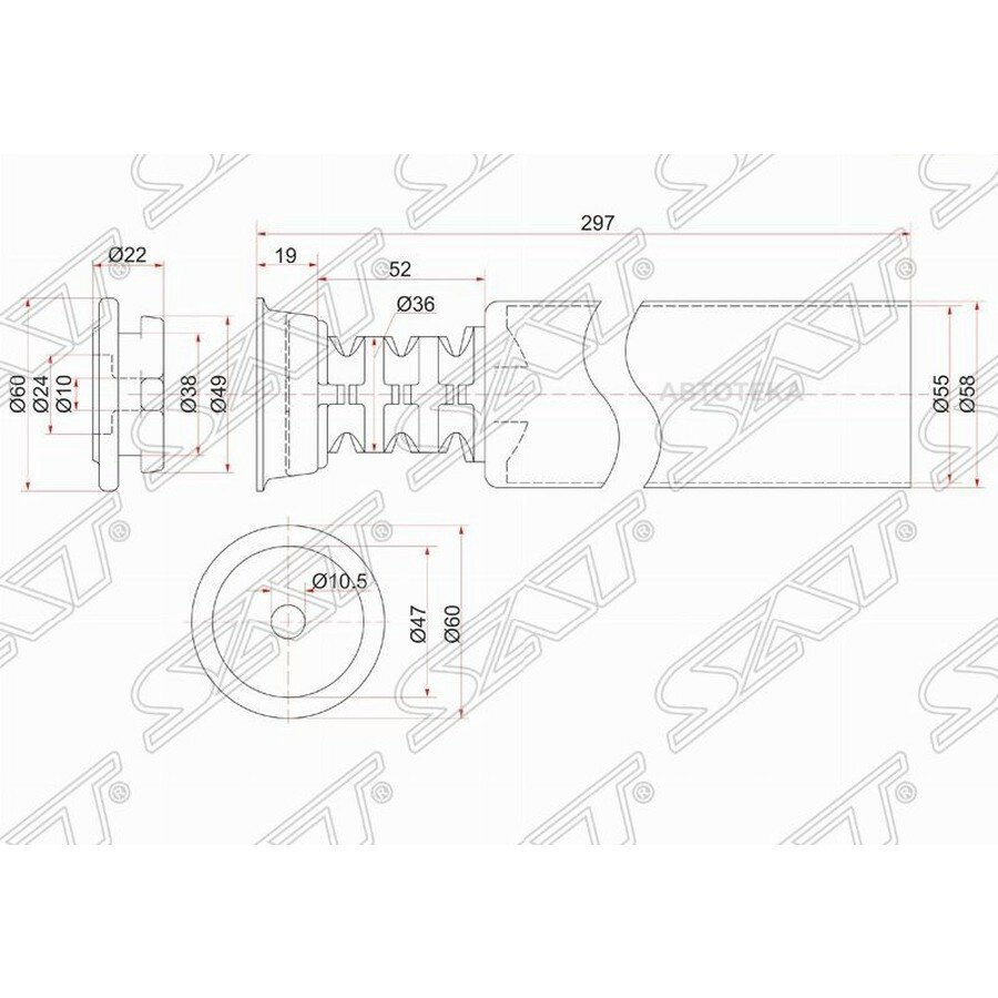Пыльник RR амортизатора TOYOTA VITZPLATZIST 98- RH=LH SAT ST4875052010