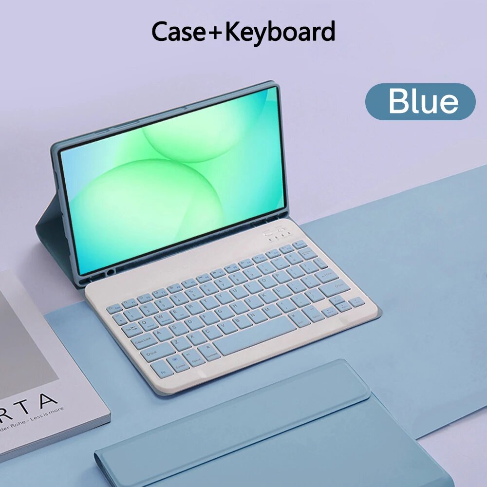 Чехол-клавиатура HUAIBX для Samsung Galaxy Tab A9 Plus 11", Tab A11 Plus 11" Blue 1, Russian
