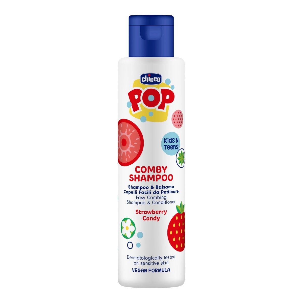 Chicco, POP шампунь-кондиционер для волос 2 в1 (клубника), 250 мл