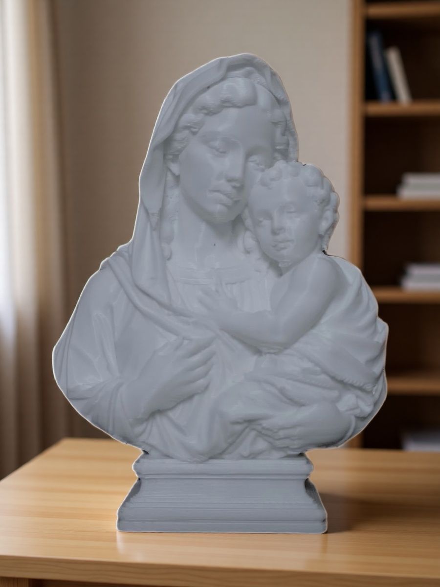 Статуэтка "Мадонна с младенцем", 3D, элегантная, классический образ, для интерьера