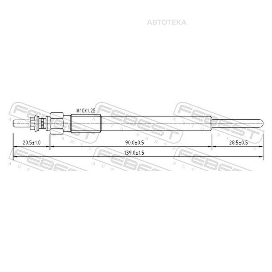Свеча накаливания HYUNDAI TUCSON 18 2018-2021 FEBEST 12642005