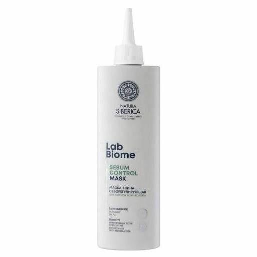 Маска для волос Natura Siberica Уход за волосами LAB Biome Sebum Control Mask, Маска-глина «Себорегулирующая» для жирной кожи головы, 250 мл