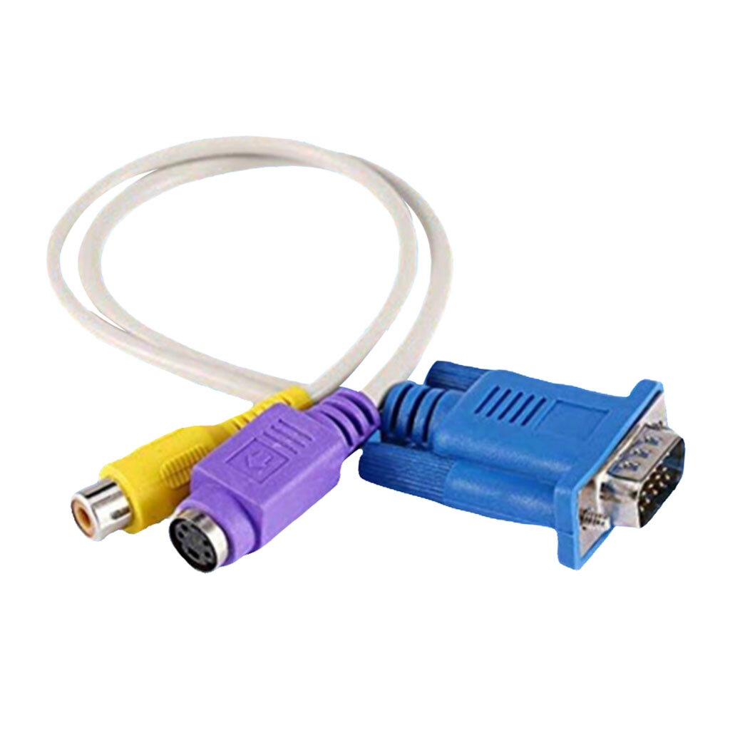 Портативный 15-контактный VGA-адаптер на S-Video RCA для ноутбука и телевизора.